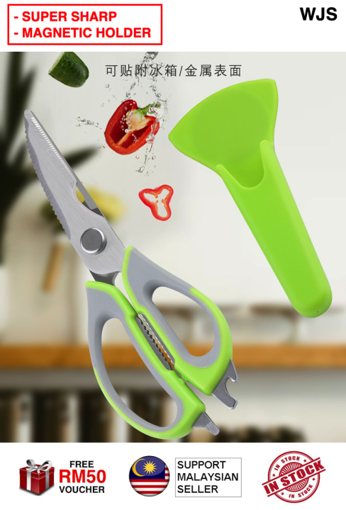 (WITH MAGNETIC HOLDER) WJS Large 24cm Stainless Steel Multipurpose ...