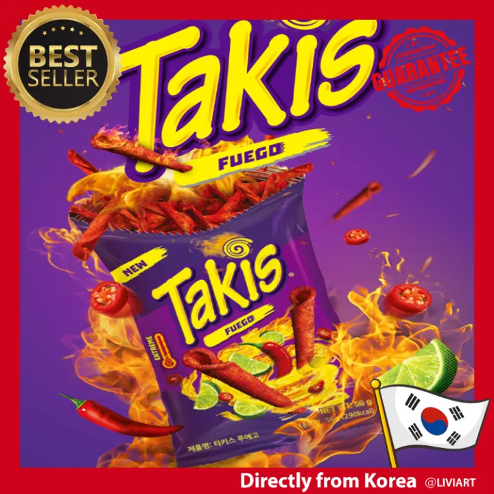 [Takis] Fuego Extreme Spicy Chips Hot Chili Pepper & Lime Tortilla ...