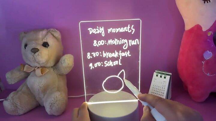 Acrylic Note Board 3 Types Transparent Luminous Erasable Usb Message ...