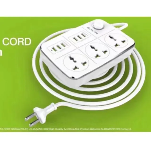 Bavin 6 USB Charging HUB 3 Multi Function Power Sockets | Lazada PH