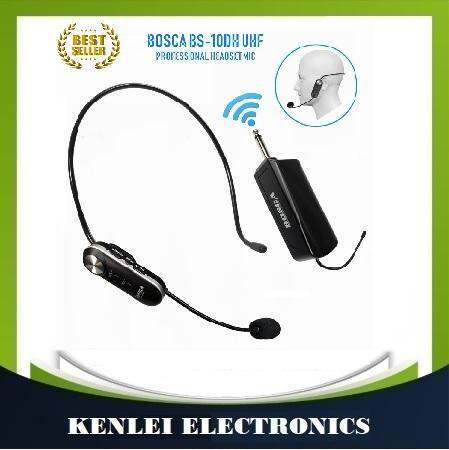 Bosca Portable UHF Wireless Lapel Microphone Headset Mic with Receiver ...