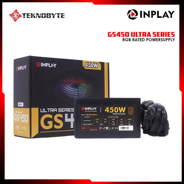 INPLAY GS450-ULTRA 450W Power Supply | RGB 80Plus Bronze | Lazada PH