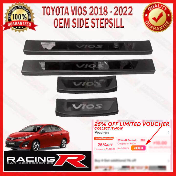 Toyota Vios 2014 to 2024 OEM Side Stepsill / Step sill 2015 2016 2017 ...