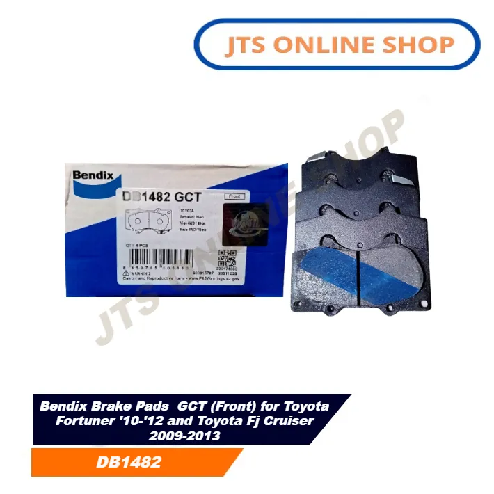 Bendix Brake Pads DB 1482 GCT (Front) for Toyota Fortuner '10-'12 ...