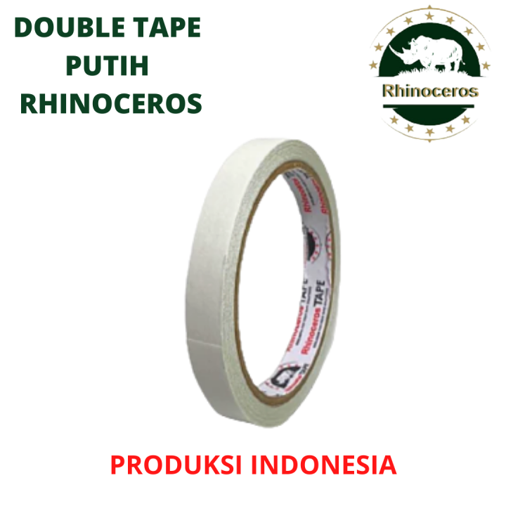Double Tape Putih RHINOCEROS Tape 12mm x 10m | Lazada Indonesia