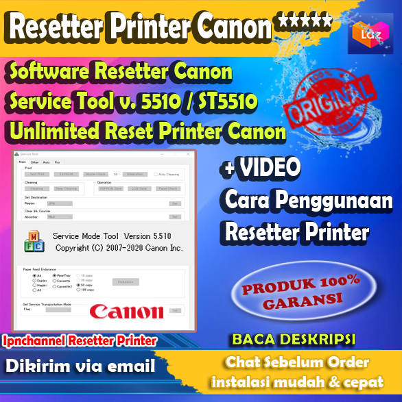 Resetter Canon Service Tool v.5510 / ST5510 Unlimited Reset Printer ...