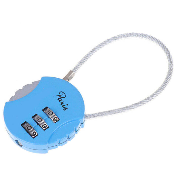 3 Suitcase Anti-theft Digit Keyed Padlock Code Rope Wire Lock | Lazada PH