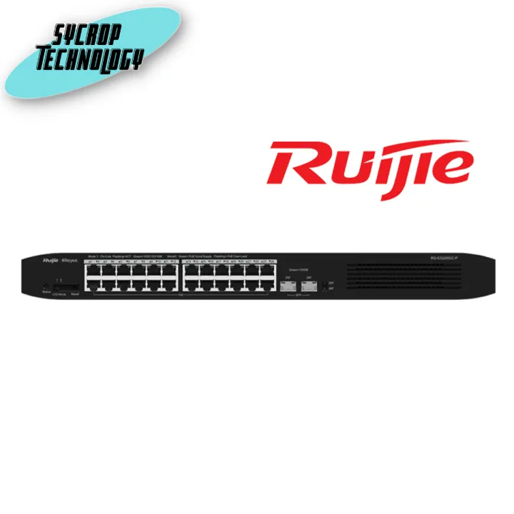 RG-ES226GC-P, 26-Port Gigabit Smart Cloud Mananged PoE Switch ประกัน ...