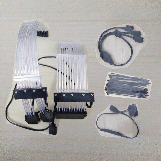 Motherboard Extender Wire 24 PIN GPU Extension Cable Dual 8 PIN 5V ARGB ...