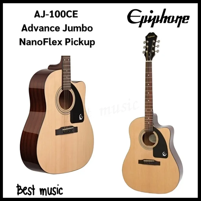 กีต้าร์โปร่งไฟฟ้า Epiphone AJ-100CE | Lazada.co.th