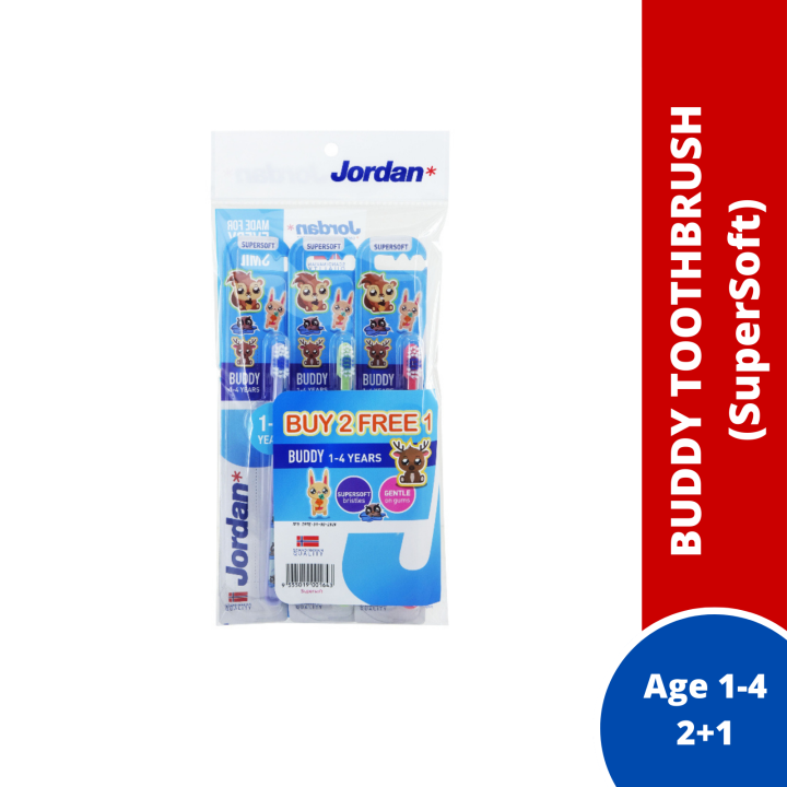Jordan Buddy Toothbrush 2+1 (SuperSoft/Soft) | Lazada