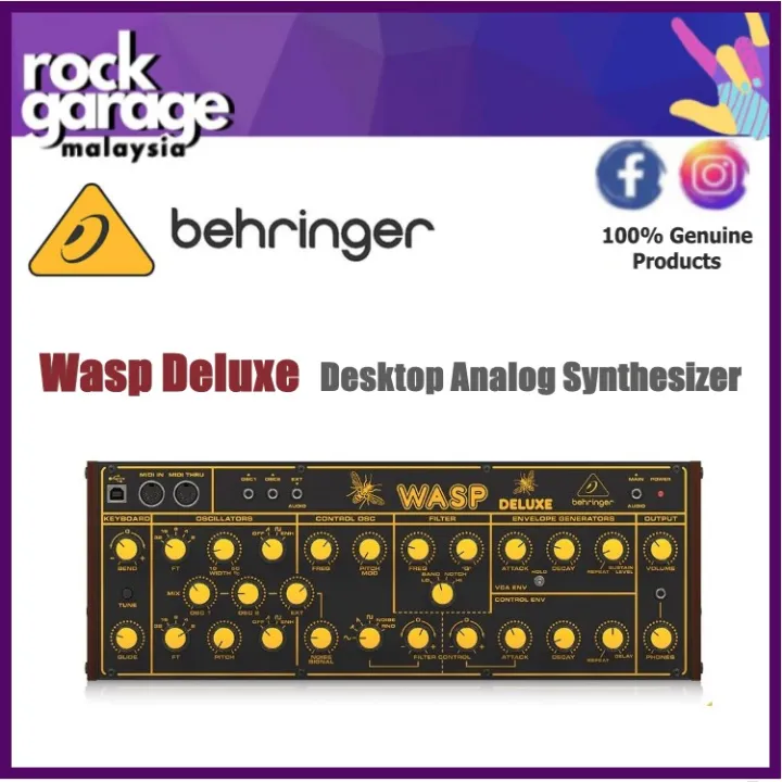 Behringer Wasp Deluxe Desktop Analog Synthesizer ( WASPDELUXE / WASP ...