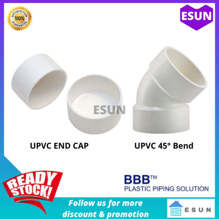 UPVC 45° Bend End Cap Pipe Fitting Connectors Water Pipe Garden Irrigation Water Pipe Connector ...