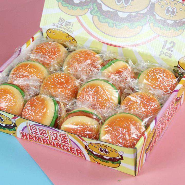 burger realistic squishy toy stress relief fidget sensory toys squeezy ...