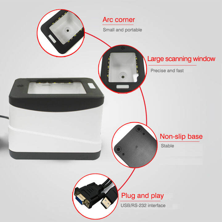 AMK- 1D 2D Barcode Scanner USB Scanning QR Code Hands-free Versatile ...