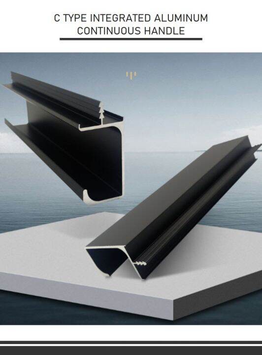Aluminum C Type Grab Continuous Handle For Cabinet (Black or Silver ...