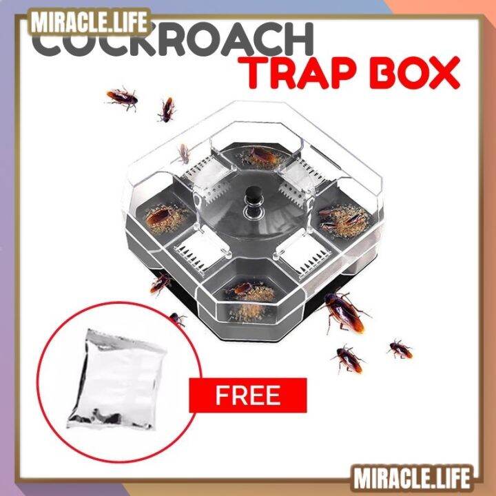 Reuseable Cockroach Trap Box Non Toxic Bait Box Insert Killer Effective ...
