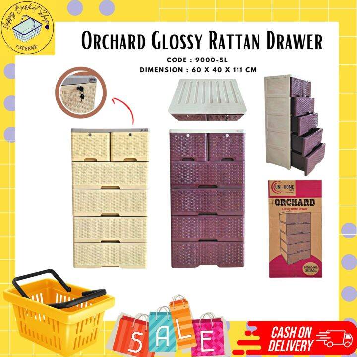 [ ON HAND ] 9000-6L ORCHARD GLOSSY RATTAN DRAWER/9000-5L ORCHARD GLOSSY ...