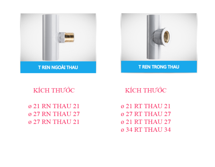 T ren trong, ren ngoài THAU Bình Minh nhiều kích thước | Lazada.vn