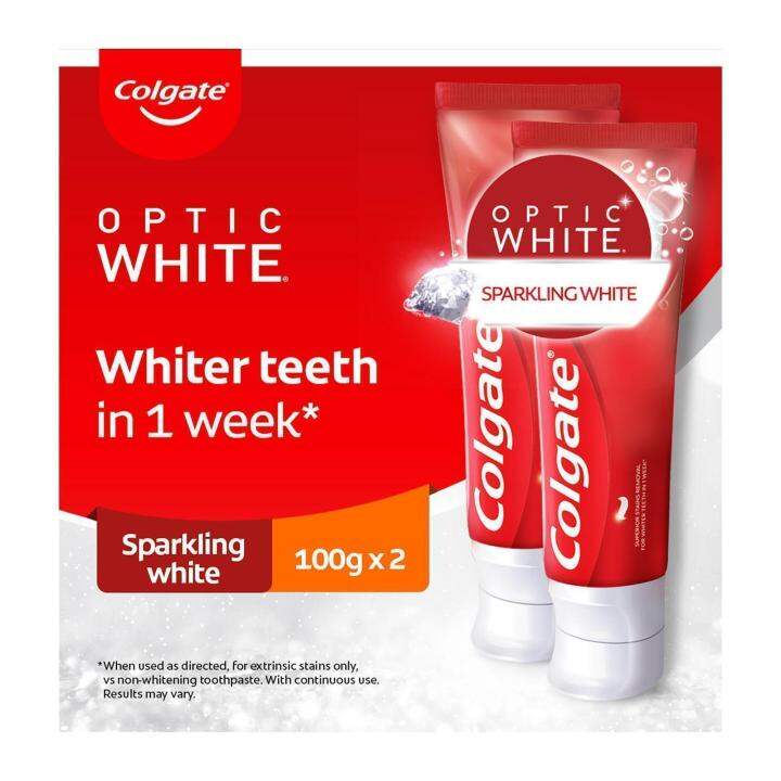 Colgate Optic White Mint Plus Mineral Whitening Toothpaste 100 G X 2 ...
