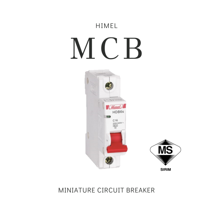 Himel HDB3wHN HDB6s 1 Pole 10A/16A/32A/40A/63A MCB Miniature Circuit Breaker | Lazada