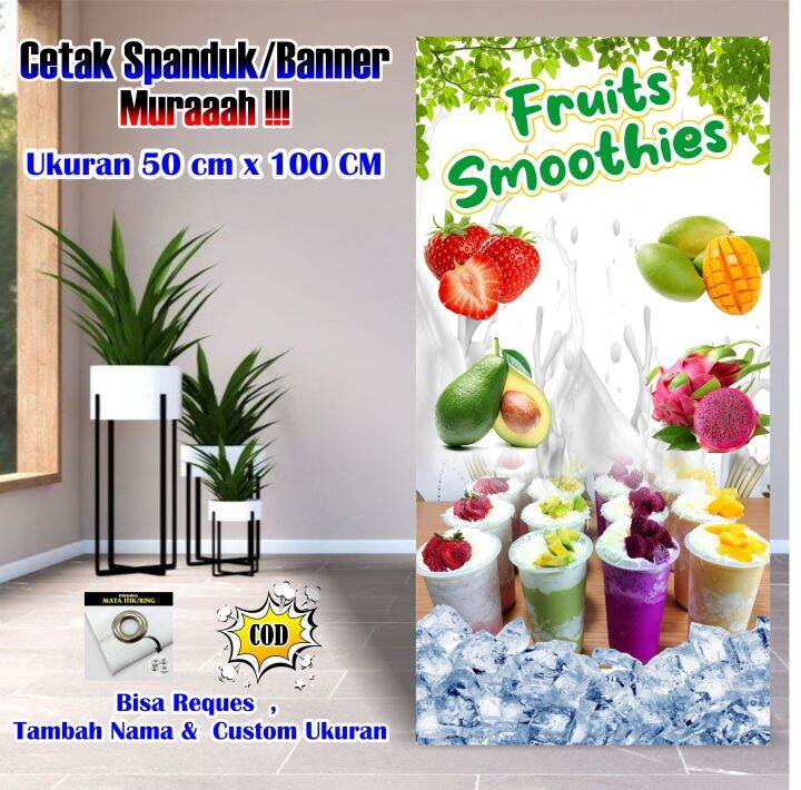 Spanduk Banner Smoothies Ukuran 50 cm x 100 cm | Lazada Indonesia