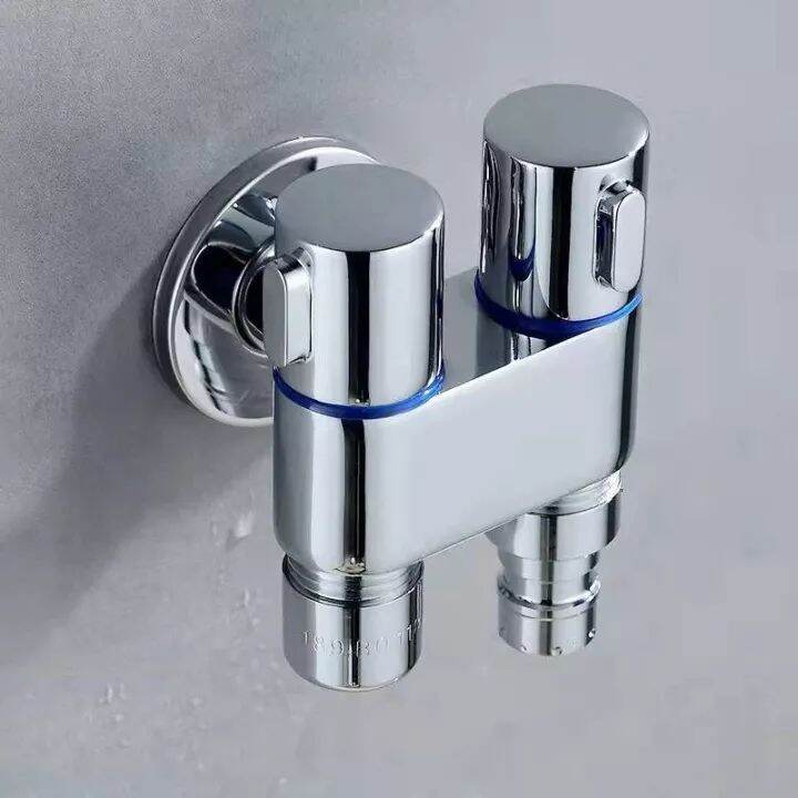 QUITE G1/2 Multi-function Faucet Angle Valve Zinc Alloy 2 Way One Into ...