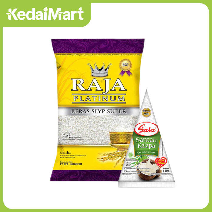 KM Paket Beras Raja Platinum 5 Kg + Santan Kelapa Sasa 65 Ml | Lazada ...