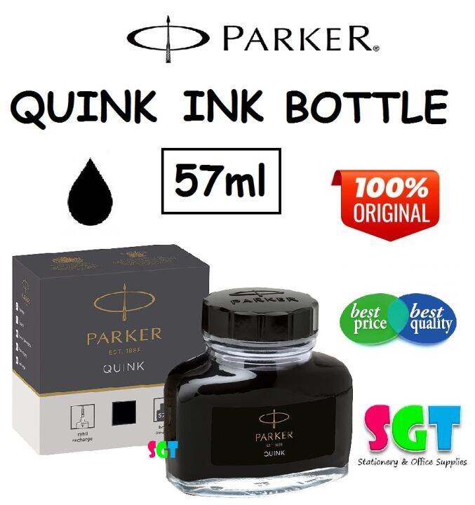 PARKER Quink Ink Bottle 57ML ( Black ) | Lazada