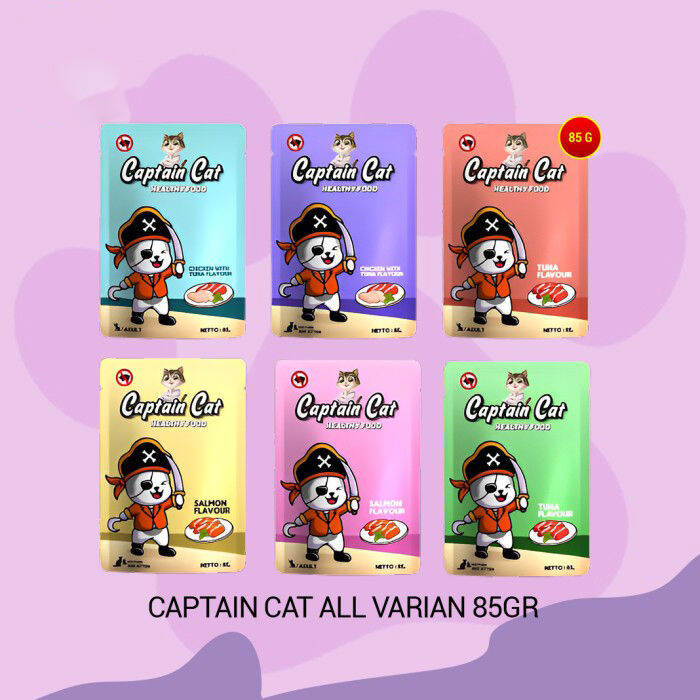 Wet Food CAPTAIN Pouch 85 gr | Makanan Kucing Basah CAPTAIN 85g ...