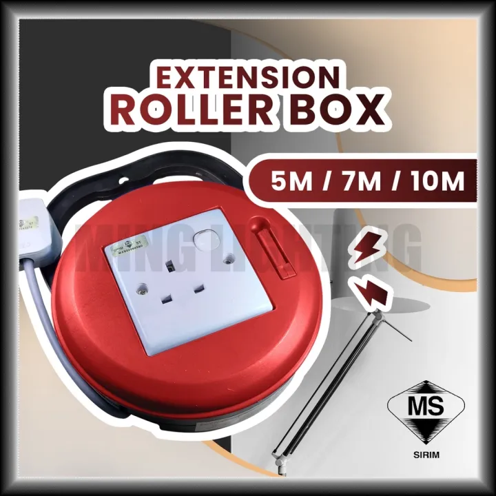 ♟ [SIRIM] 5M 7M 10M Round Extension Wire Box Power Cable Roller ...