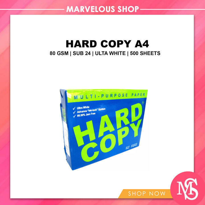 Hard Copy A4 80 gsm | Sub 24 | Per Ream | Lazada PH