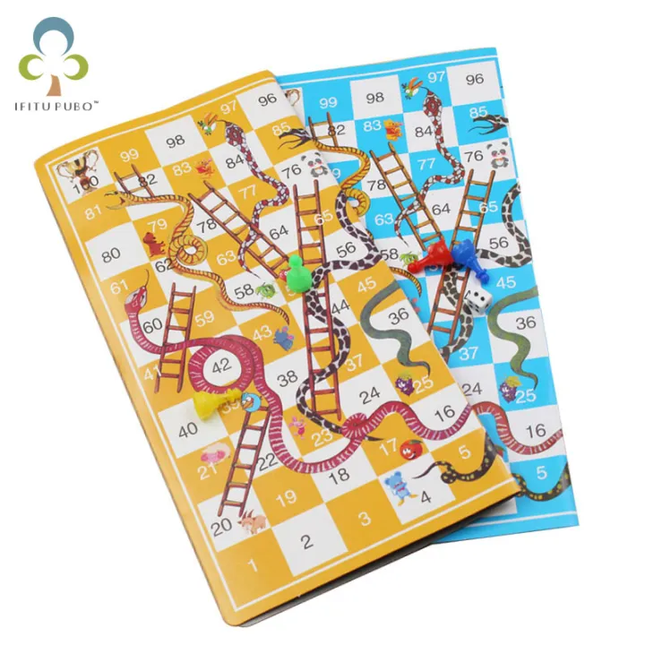 Enlightenment Tabletop Checkers, Snake Ladders, Snake Chess, Children's ...
