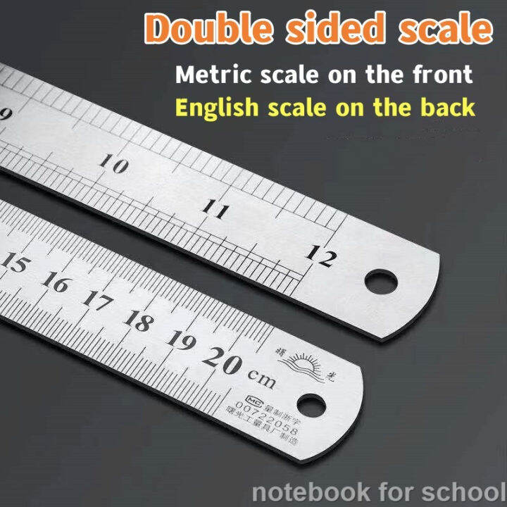 Stainless Steel Measuring Double-sided Scale Ruler 30cm/60cm High ...