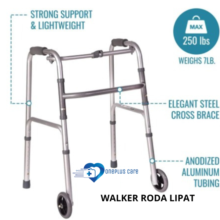 Tongkat Walker Roda Alat Bantu Berjalan Orang Tua Manula Dewasa Alat ...