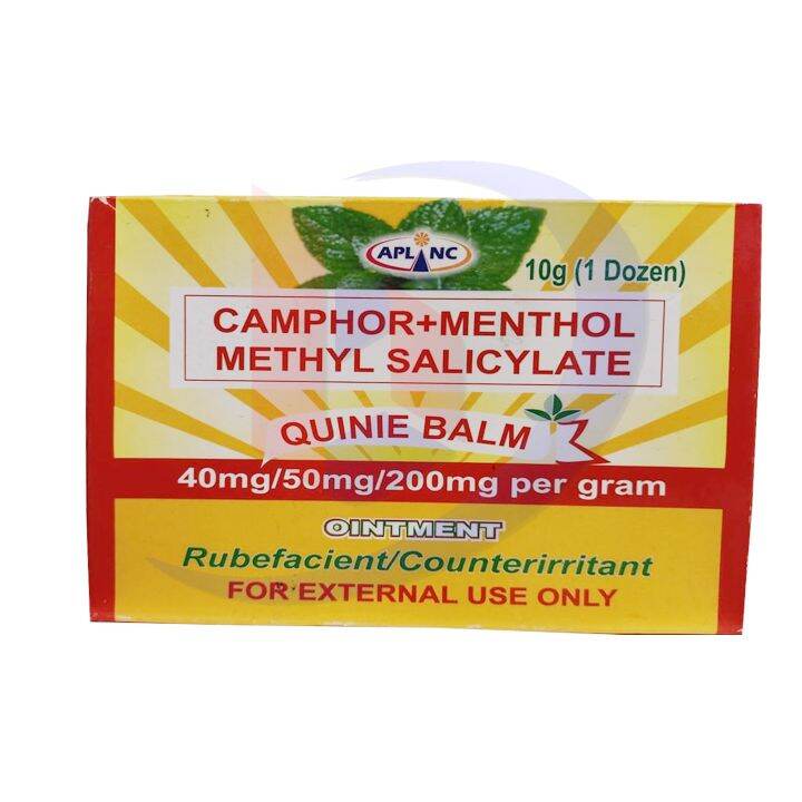 Camphor + Menthol + Methyl Salicylate (Quinie Balm) 40mg/50mg/200mg per ...