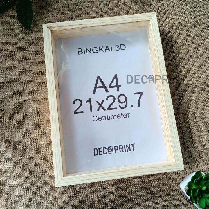 Bingkai 3D Kayu Akrilik A4 21x29.7 cm Bingkai Kayu Untuk Mahar Bingkai ...