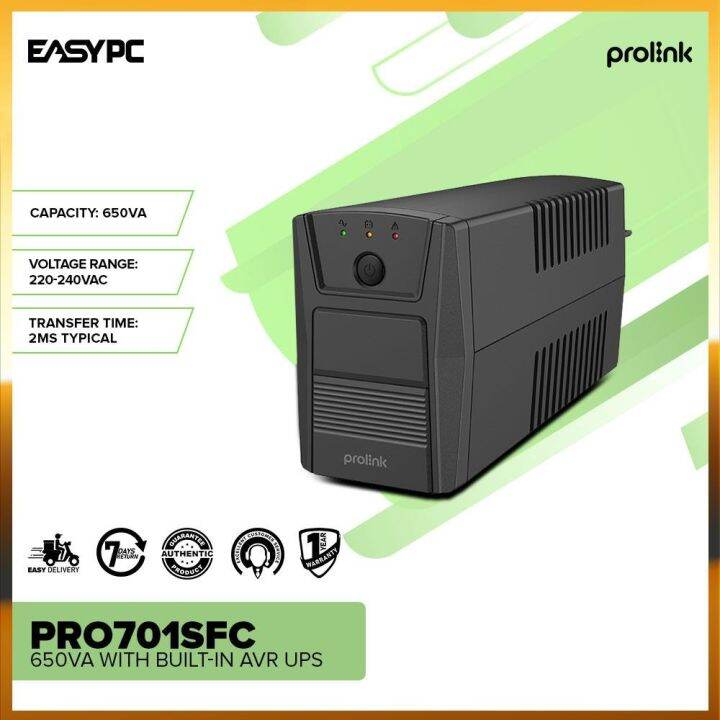 EasyPC Prolink PRO701SFC with AVR 650VA UPS Desktop power surge ...
