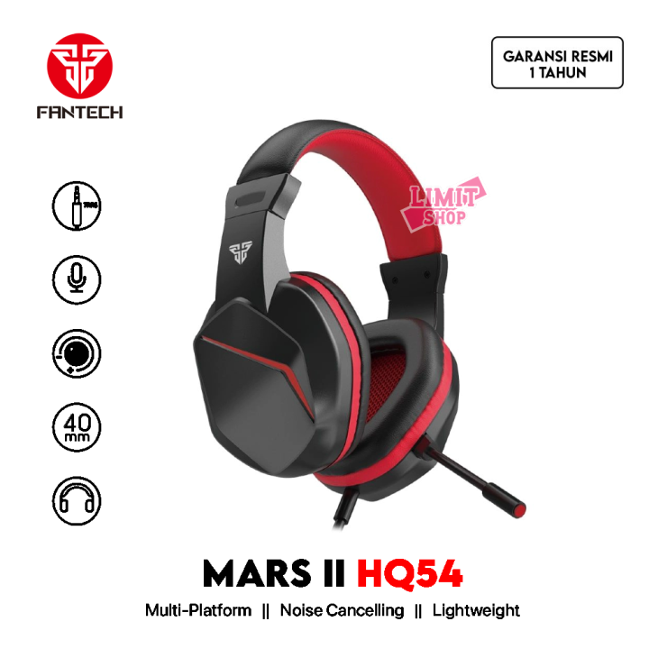 Fantech MARS II HQ54 Gaming Headset Multi-Platfrom Noice Cancelling Lightweight Free Splitter ...