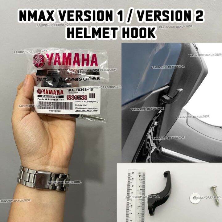 NMAX V1 V2 Helmet Hook Black Plug and Play Yamaha NMAX version 1 2 ...