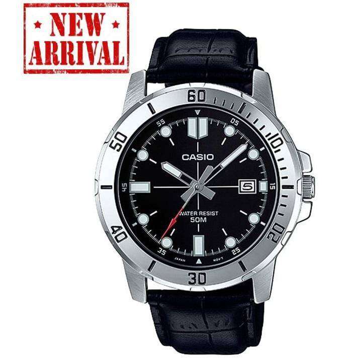 (กล่อง+คู่มือ) casio สายหนัง กันน้ำ หน้าปัดทอง นาฬิกาข้อมือผู้ชายและ ...