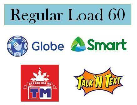 Regular Load 60 for Smart, TnT, Globe & TM | Lazada PH