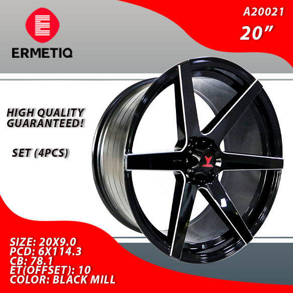 4 PCS / ERMETIQ MAGS / WHEELS / RIM 20" A20021 SIZE: 20X9.0 PCD: 6X114 ...