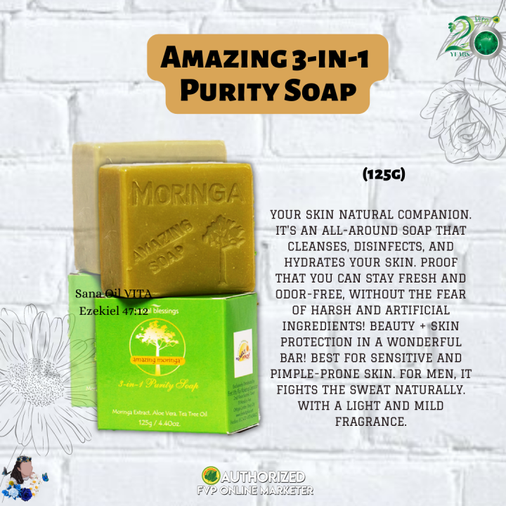 Moringa Amazing 3-in1 Purity Soap 125g | Lazada PH