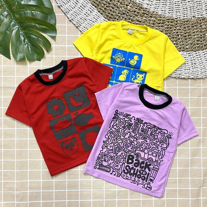 Paket isi 10PcsBaju Kaos Anak Laki-laki Perempuan Kekinian Atasan Anak Cowok Cewek Unisex ...