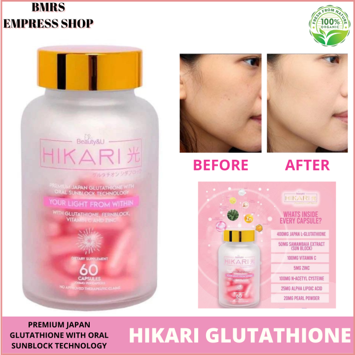 AUTHENTIC Hikari Glutathione Capsule Original with Collagen Whitening ...