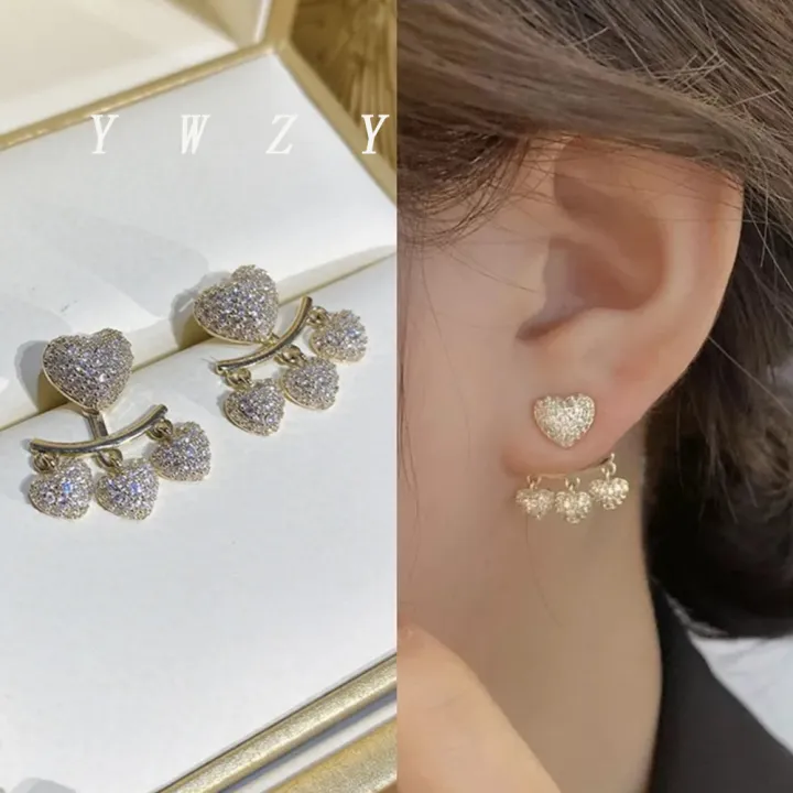 Sanhe ต่างหูพู่ประดับเพชรเต็มรูปสำหรับผู้หญิง,ต่างหูเข็มเงิน2022แฟชั่นแบบเรียบง่ายและสง่างาม ...