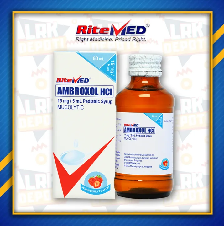 RiteMed Ambroxol Ped 15mg Syrup 60mL (For Kids) Mucolytic Mucosolvan ...
