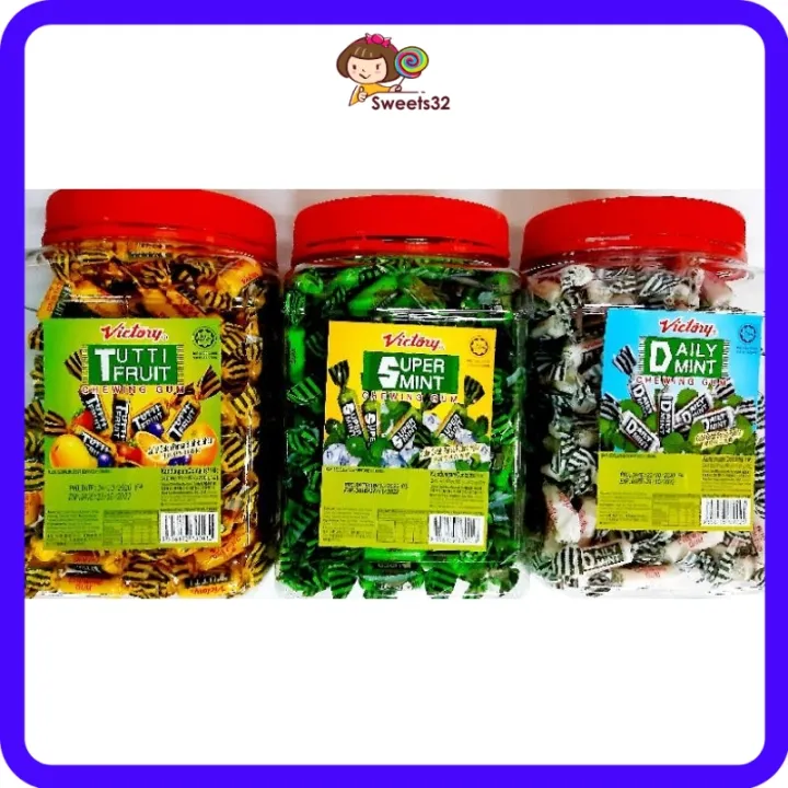 Victory Chewing Gum 240pcs Supermint / Tuttifruit / Daily Mint | Gula ...