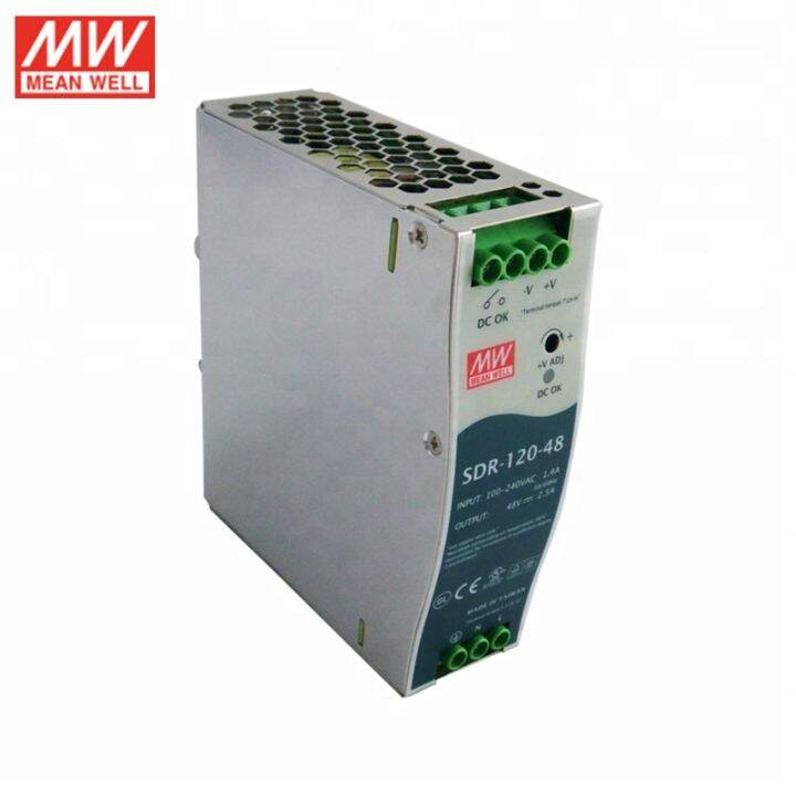 SDR 120 MEAN WELL 120W 12V/10A 24V/5A 48V/2.5A Slim DIN Rail Switching ...